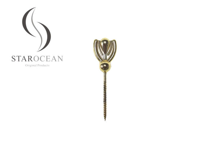 Gold Smooth Finish Coffin Ornament Screw Funeral Hardware, Small Size PS05