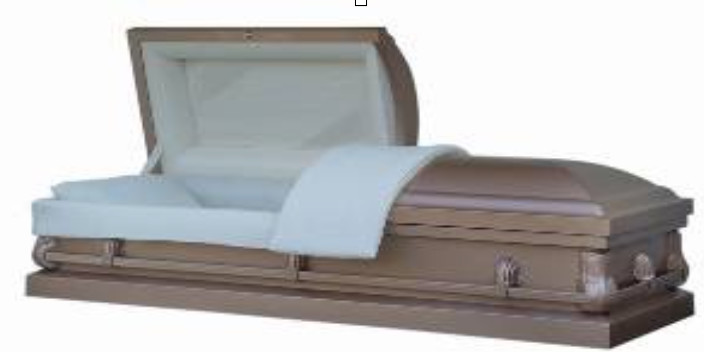 Silver Finish 20 Gauge Casket Pearl Crepe Interior With 11# Stationary ...